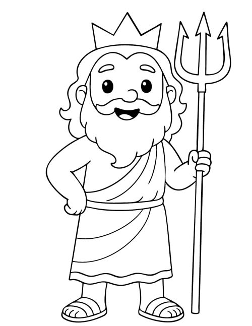 Printable Poseidon Coloring Pages | Greek Mythology