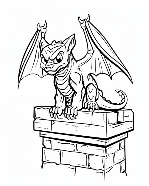 Gargoyle Coloring Page 2025 